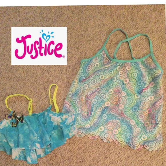 Justice | Swim | New Justice Size 2 Set Of 2 Bathing Suit Tops | Poshmark